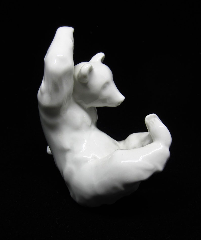 Vintage German KPM Berlin White Porcelain Playing Bear Figurine Germany ...