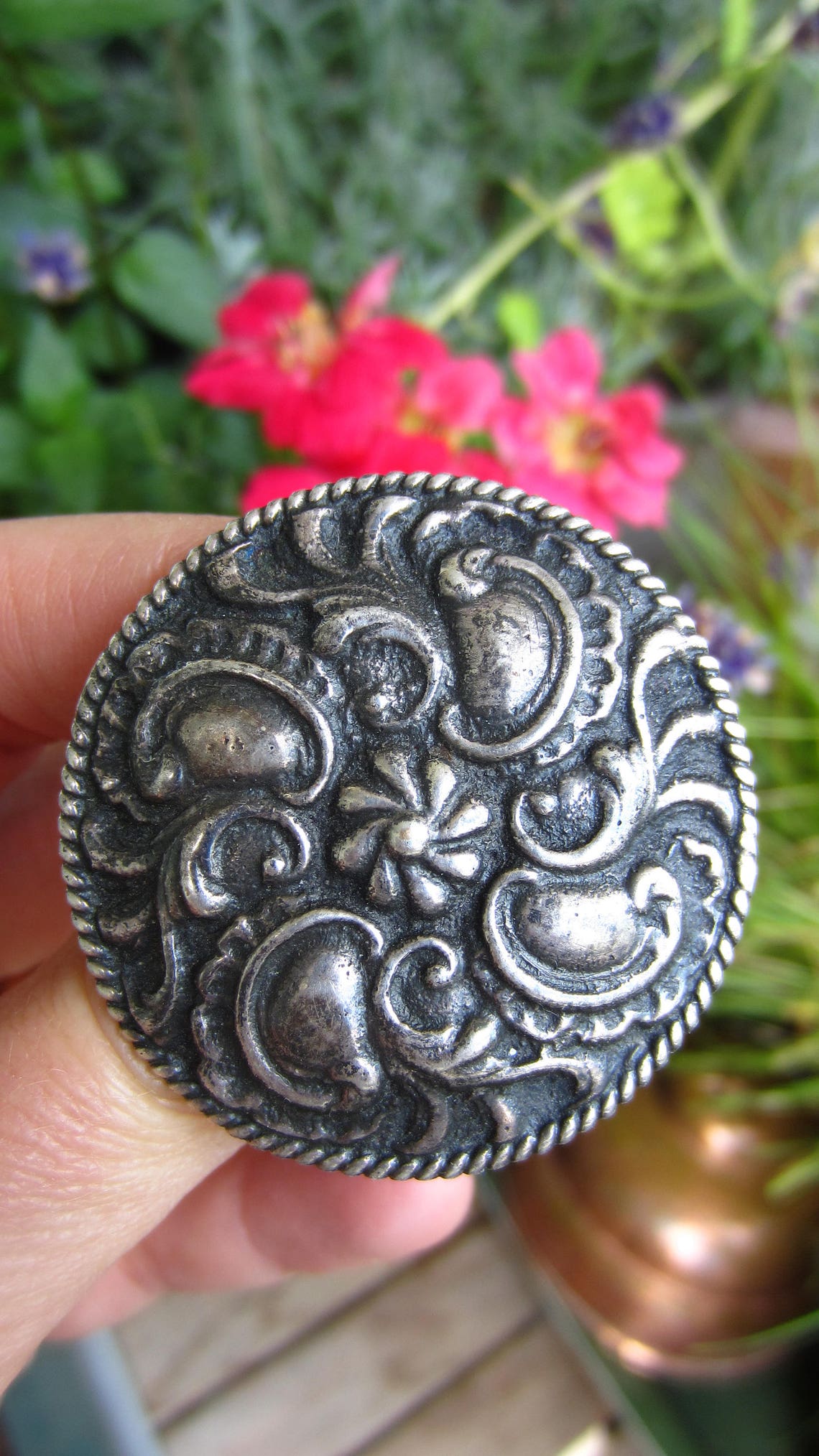 Decorative Vintage Swedish Large Heavy Brooch Unmarked Silver? Antique ...