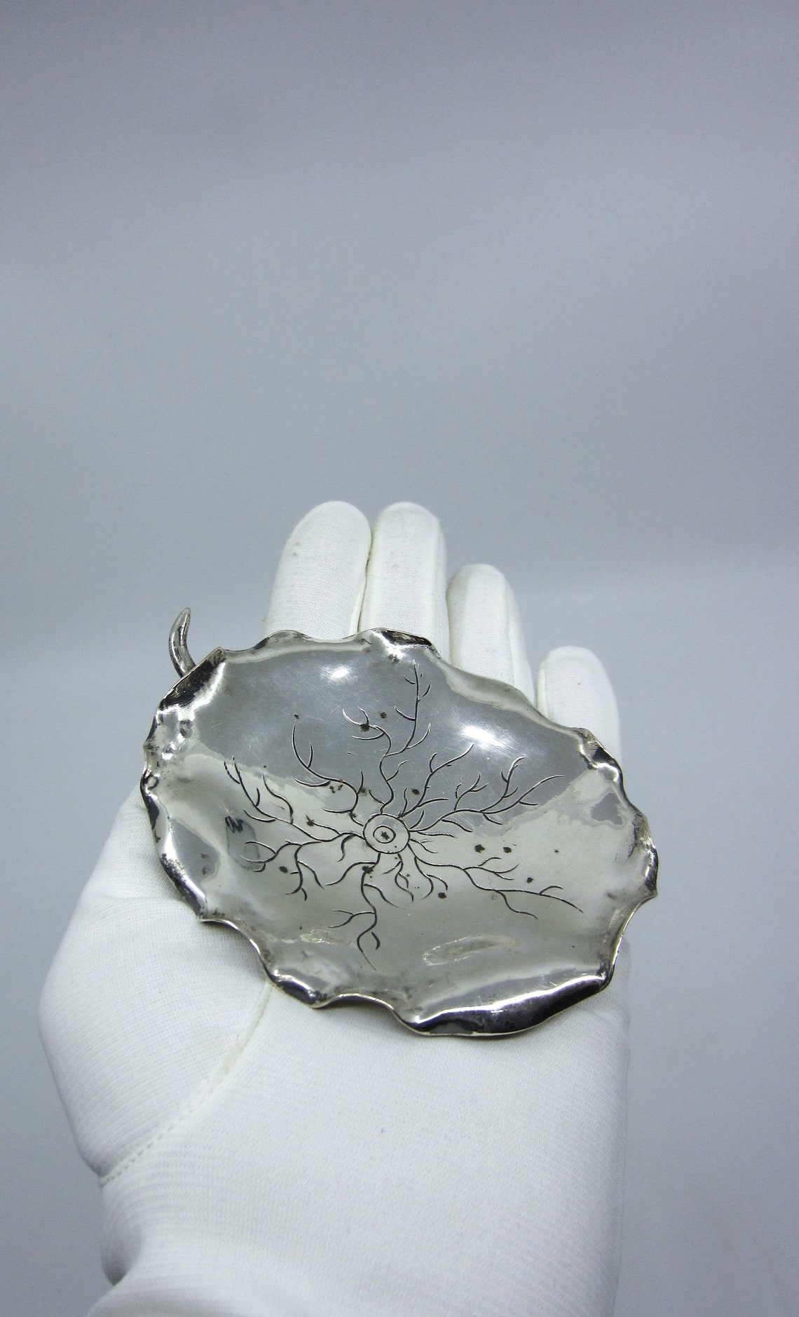 Antique Chinese Hung Chong & Co Sterling Silver Miniature Tray Organic ...