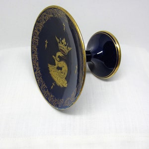 Antique French Gustave Asch Tours Cobalt Blue Tazza / Vase Hand Painted ...