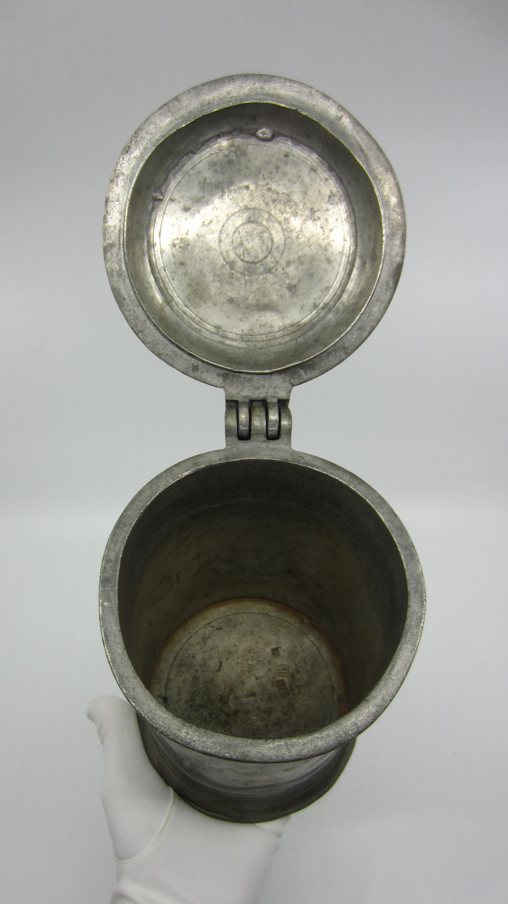 Antique Swedish Abraham Emanuel Bjurström Pewter Beer Stein / Tankard ...