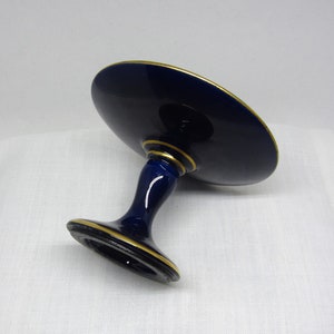 Antique French Gustave Asch Tours Cobalt Blue Tazza / Vase Hand Painted ...