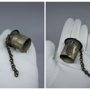 Antique North African Gun Powder Flask W/ Engraved Decor Berber? Silver ...