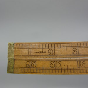 Antique Brass Mounted Folding Ruler With old and new Measurement Units ...