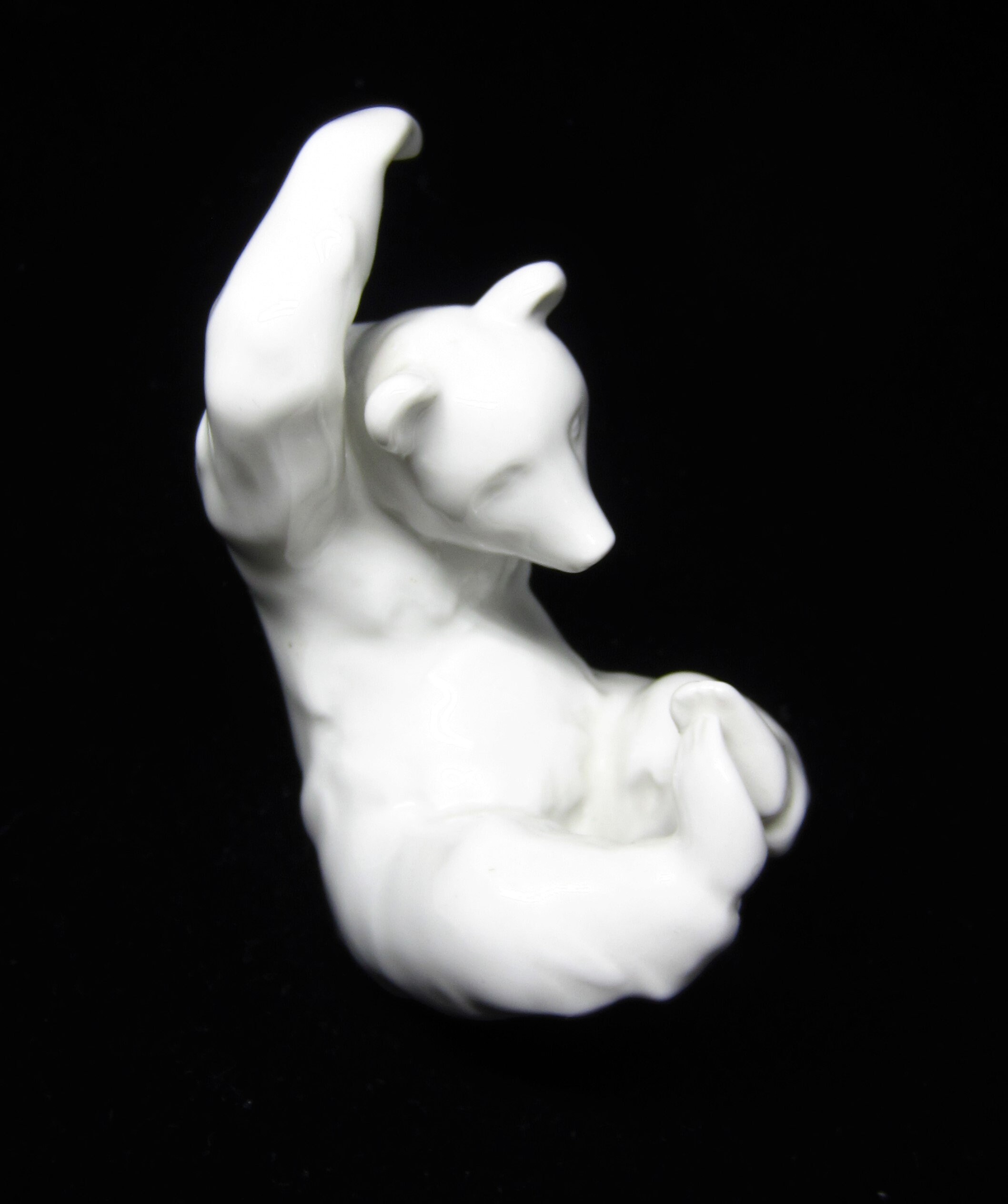 Vintage German KPM Berlin white porcelain Playing Bear | Etsy