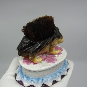 Antique Hand Painted Porcelain Porcupine Figurine With a Small Handmade ...