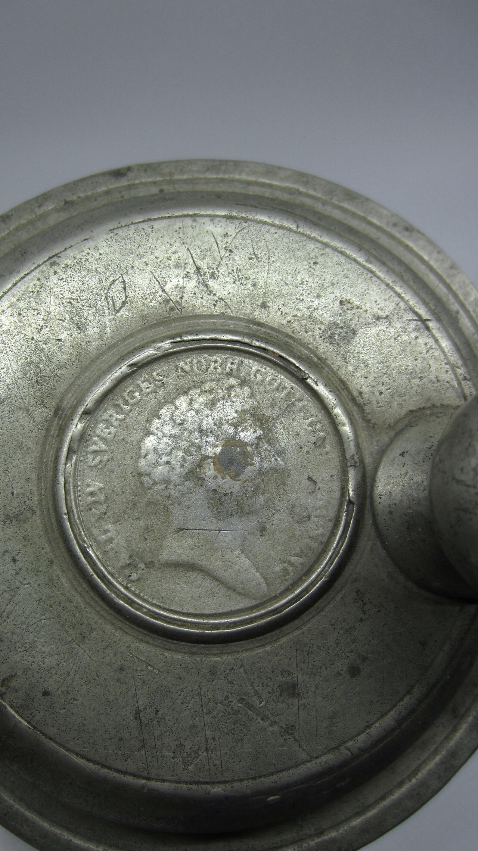 Antique Swedish Abraham Emanuel Bjurström Pewter Beer Stein / Tankard ...