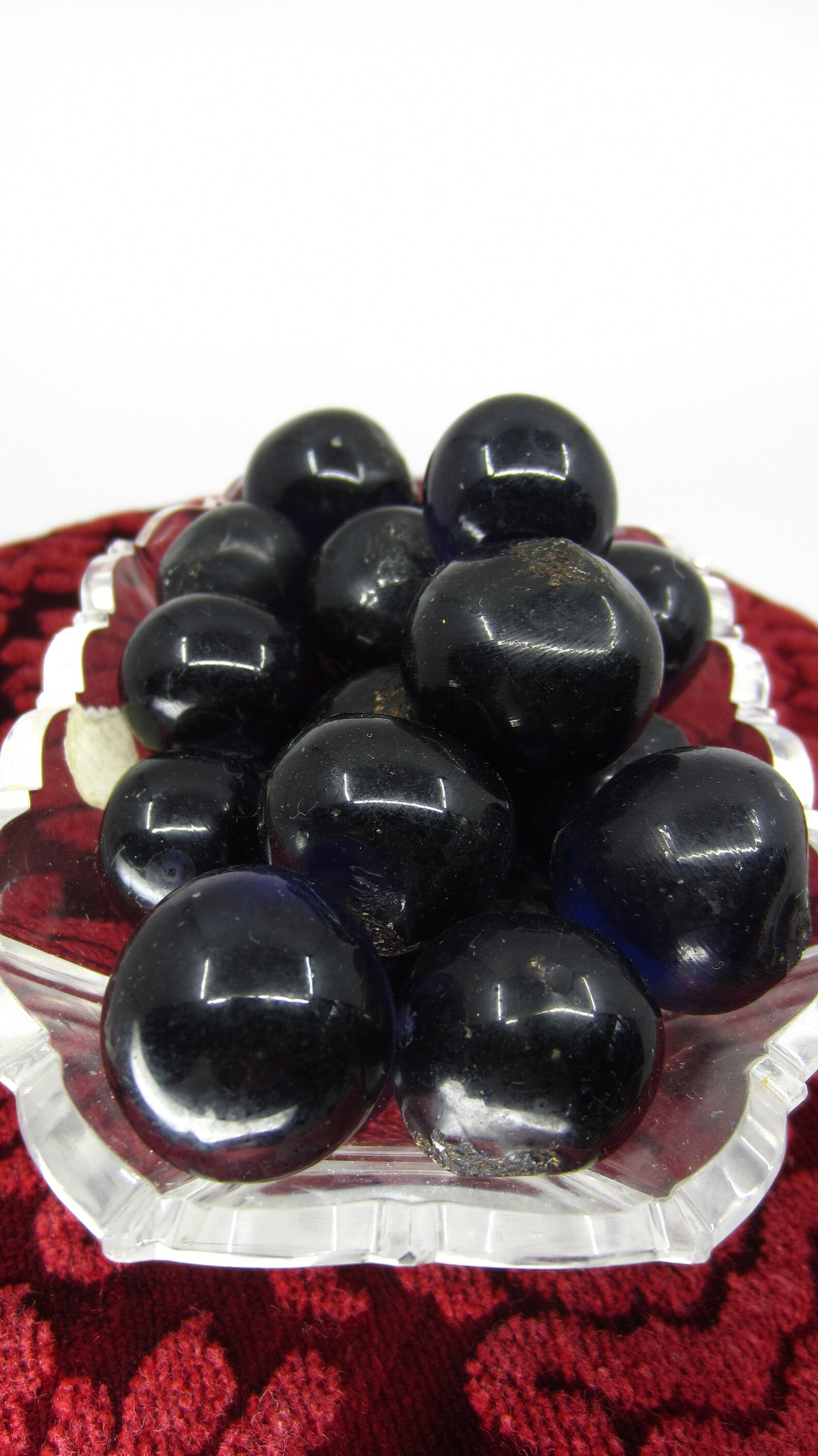 22 Rough Dark Blue Glass Balls / Spherical Ingots Antique Marbles ...