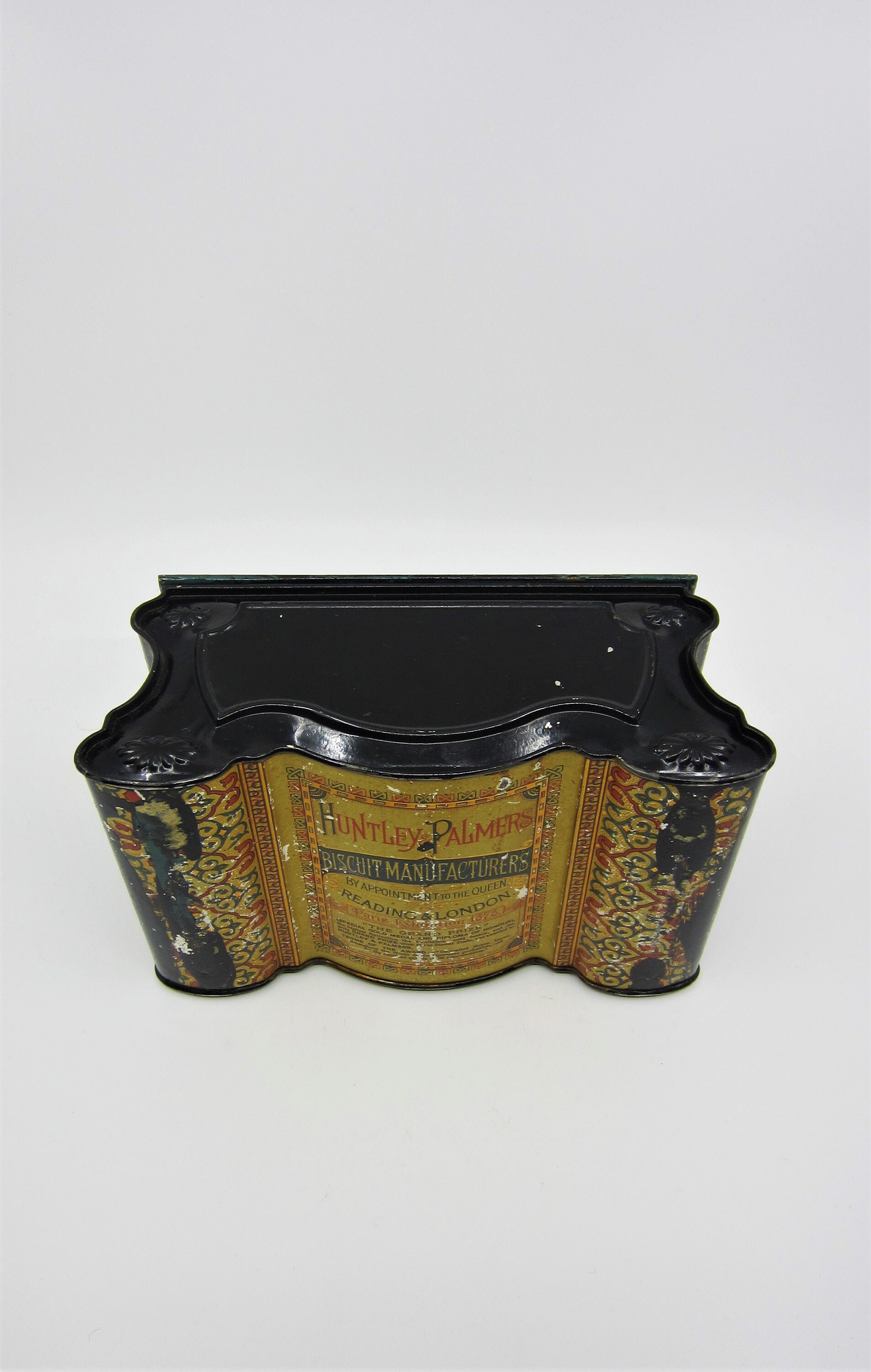 Antique British Huntley & Palmers Chest Shaped Biscuit Tin Box Charming ...