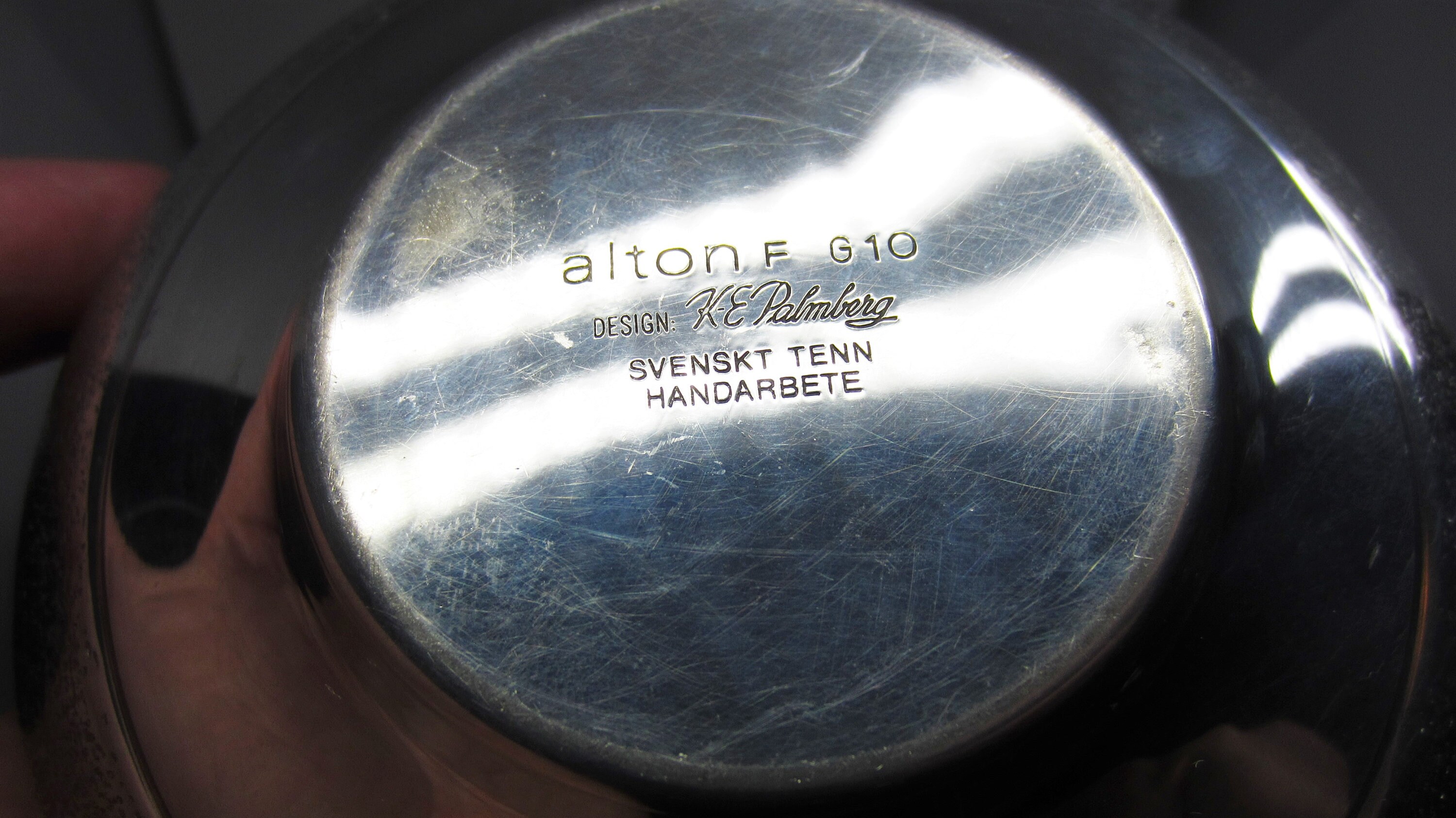 Vintage Swedish Handmade Pewter Bowl Alton F KE Palmberg G10 = 1981 ...