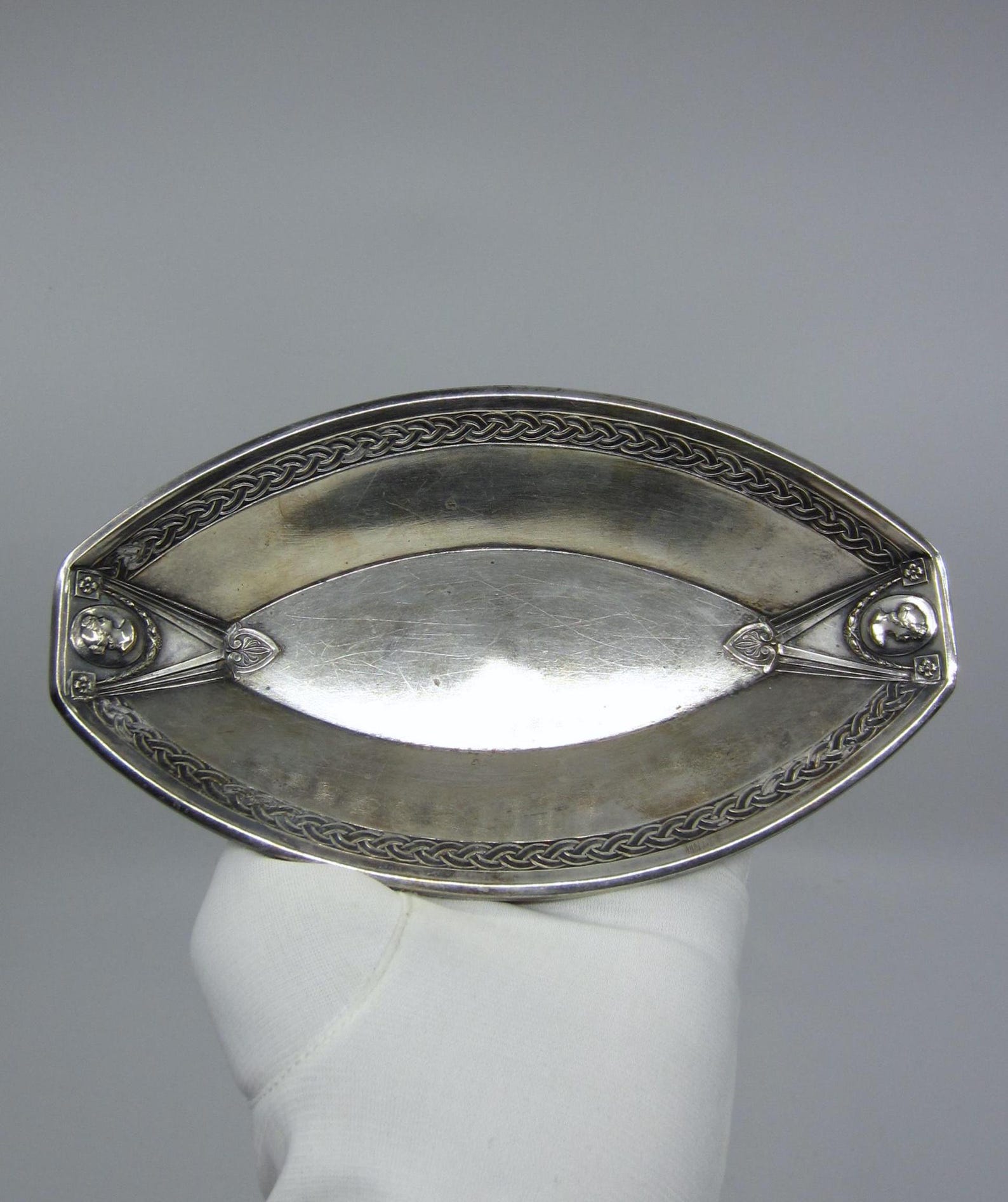 Antique German WMF Silverplated Hair Pin Tray / Trinket Dish Female ...