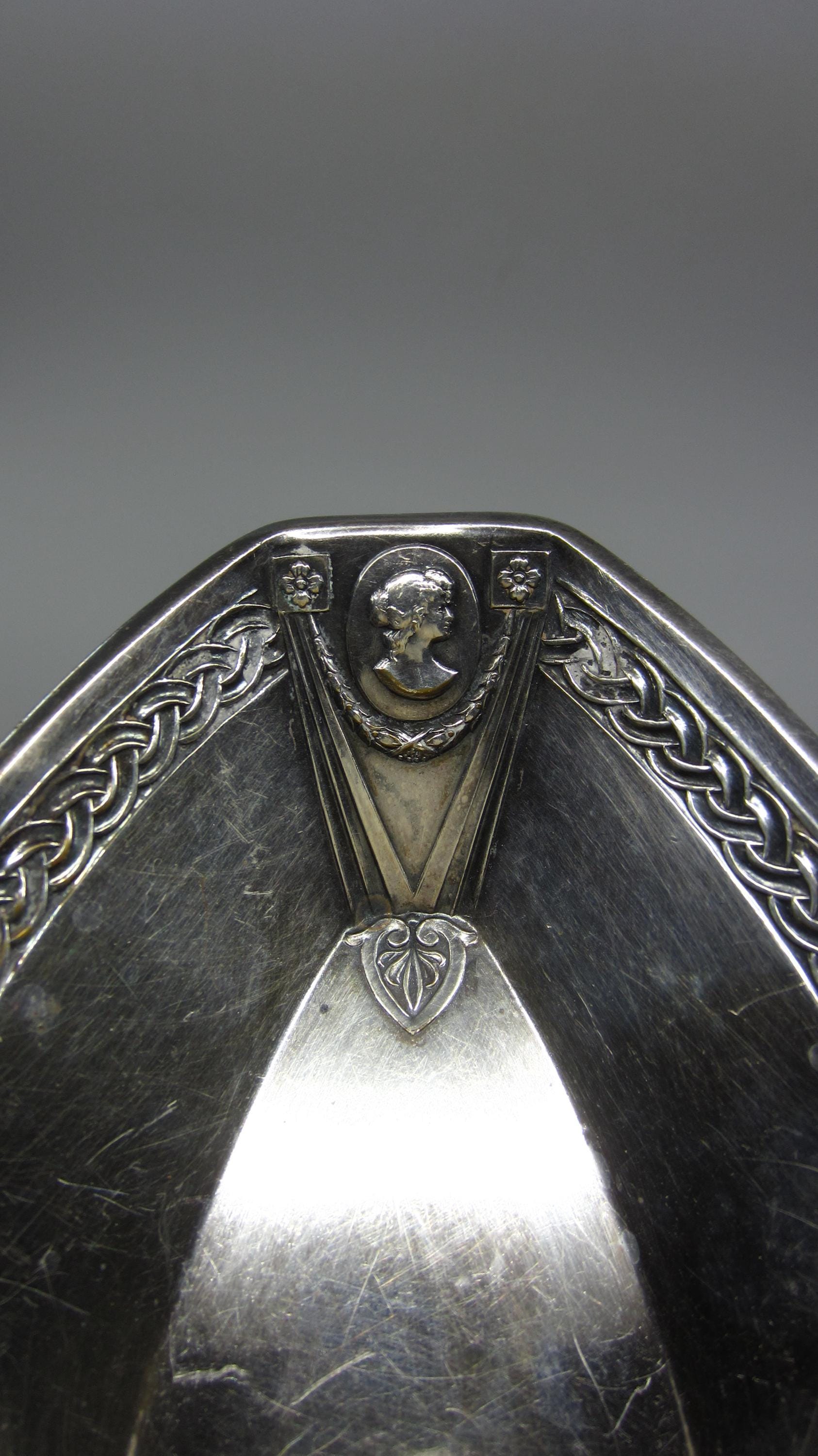 Antique German WMF Silverplated Hair Pin Tray / Trinket Dish Female ...