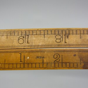 Antique Brass Mounted Folding Ruler With old and new Measurement Units ...