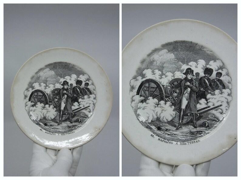 Set of Six Antique Dutch Napoleon Theme Plates / Dishes by Société ...