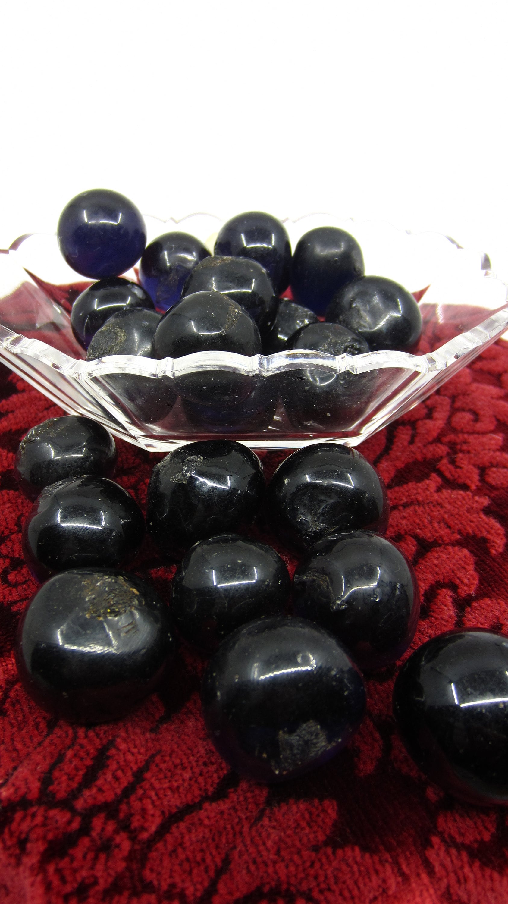 22 Rough Dark Blue Glass Balls / Spherical Ingots Antique Marbles ...