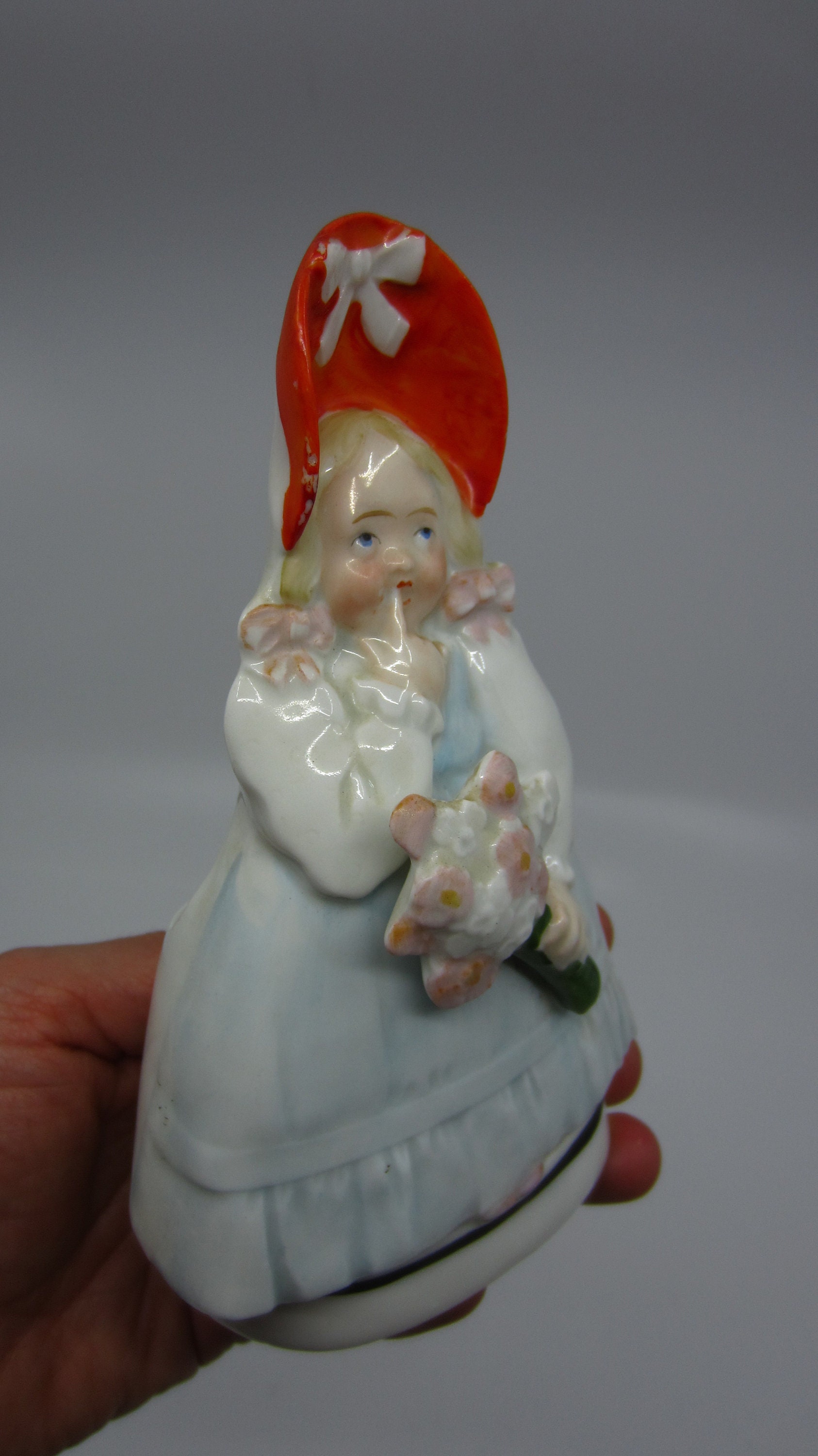 RARE Antique German Goebel Porcelain Figurine / Vase / Pen Stand Girl ...