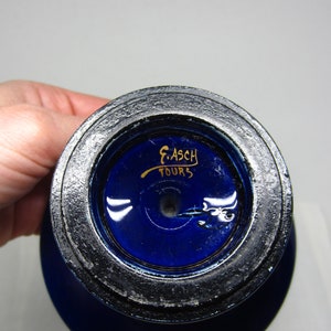 Antique French Gustave Asch Tours Cobalt Blue Tazza / Vase Hand Painted ...