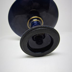 Antique French Gustave Asch Tours Cobalt Blue Tazza / Vase Hand Painted ...