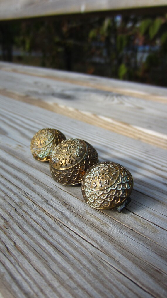 Antique Swedish bronze folk costume brooch of three g… - Gem