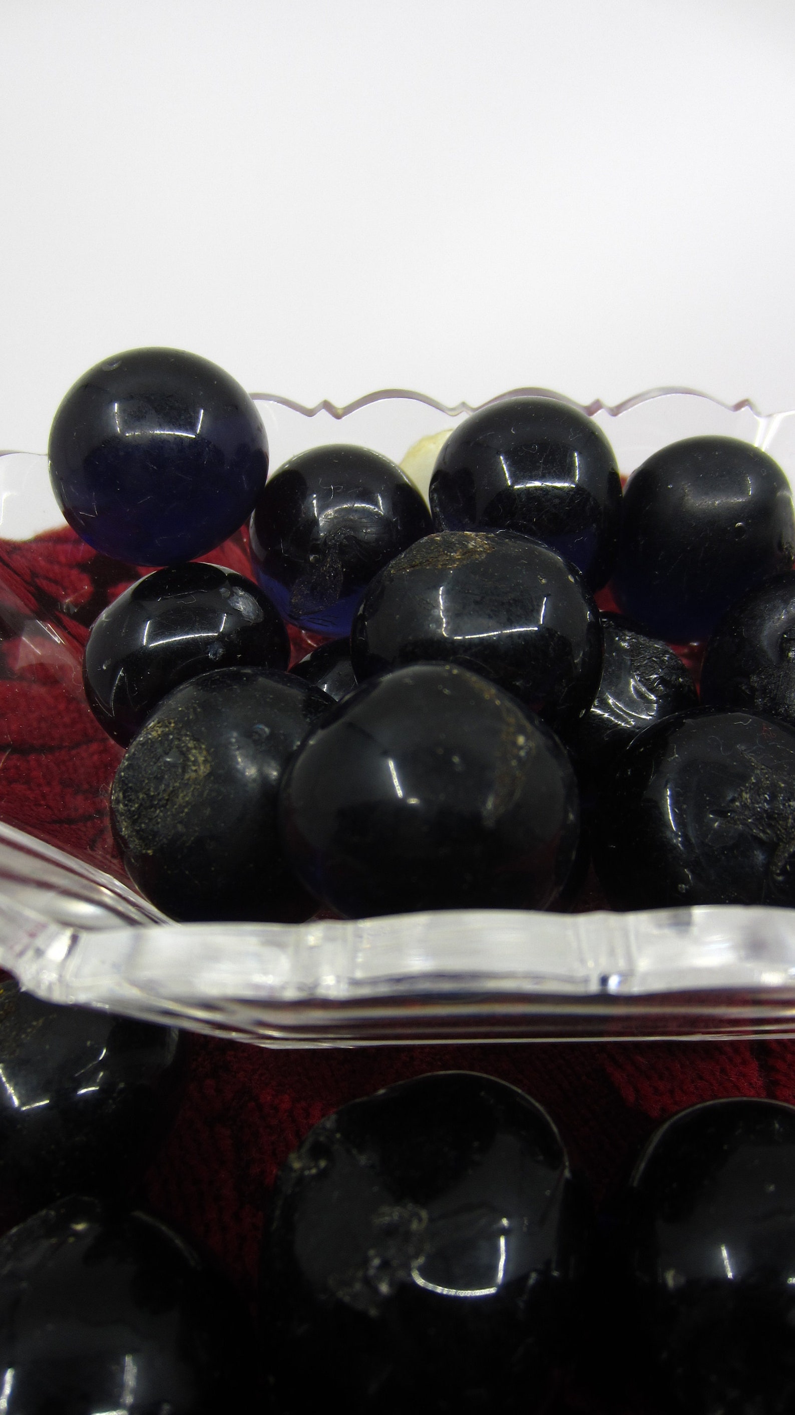 22 Rough Dark Blue Glass Balls / Spherical Ingots Antique Marbles ...