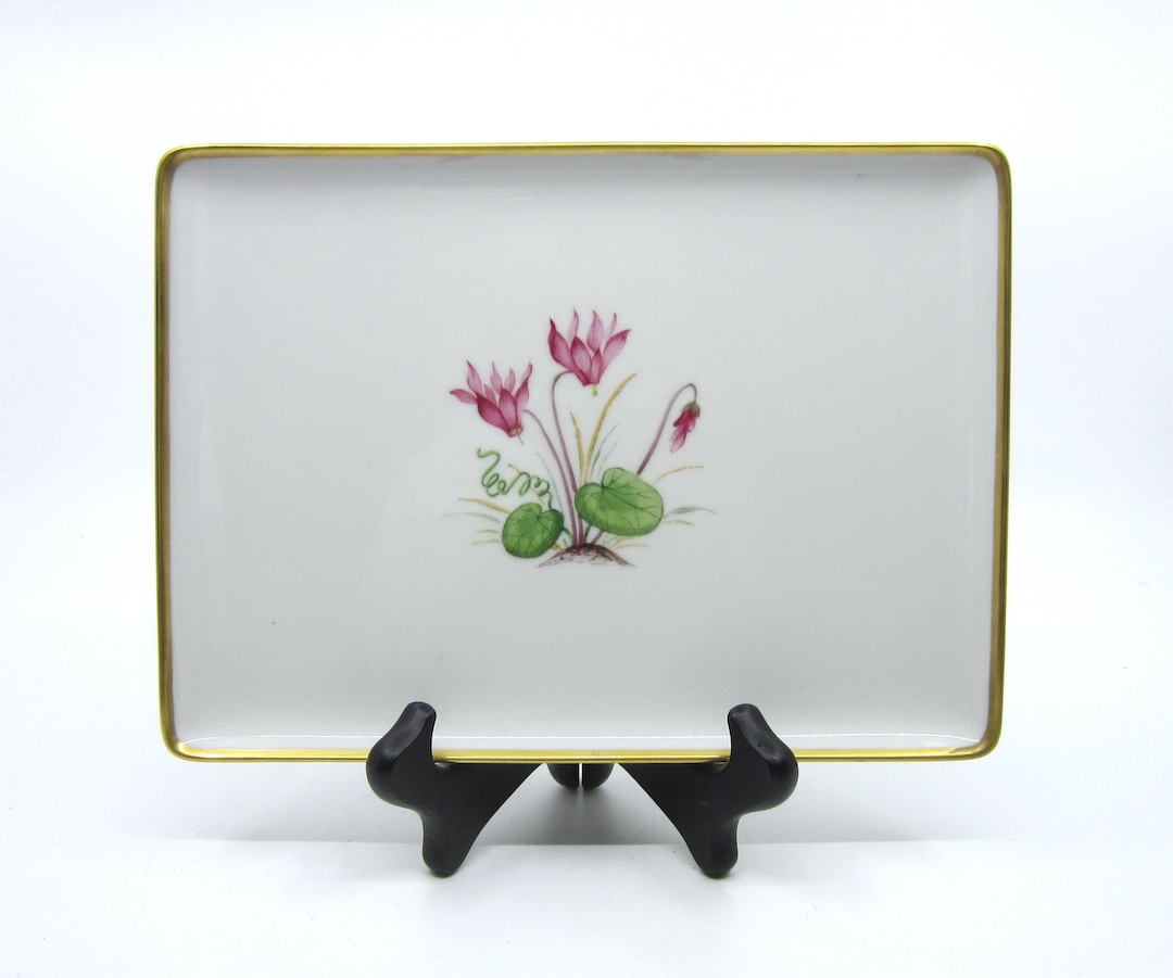 Vintage Austrian Augarten Wien Rectangular Porcelain Tray W/ Hand ...