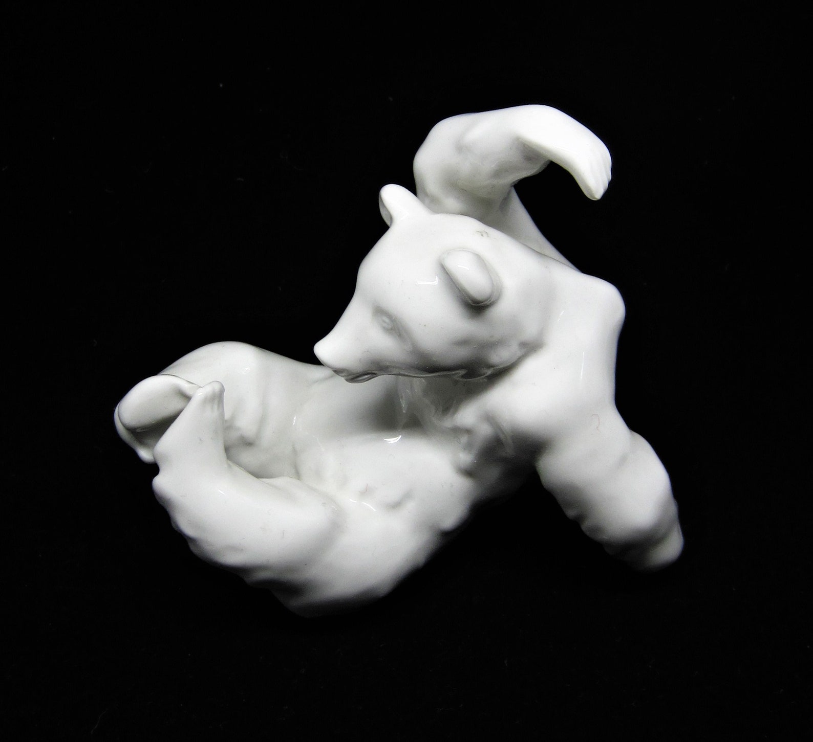 Vintage German KPM Berlin White Porcelain Playing Bear Figurine Germany ...
