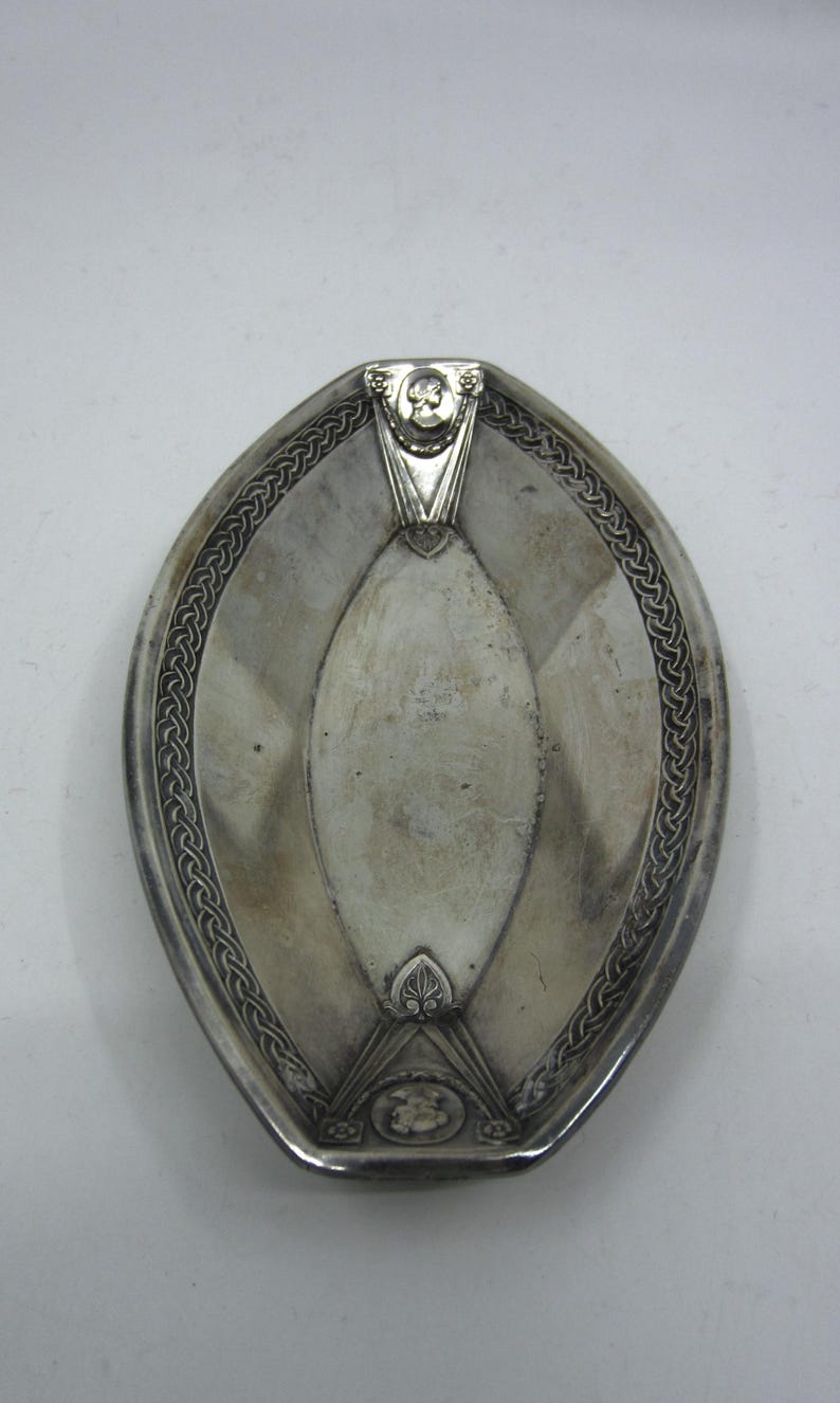 Antique German WMF Silverplated Hair Pin Tray / Trinket Dish Female ...