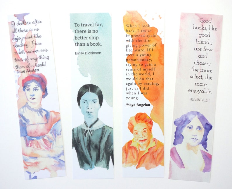 Literary Ladies Portrait Bookmarks: Jane Austen, Louisa May Alcott ...