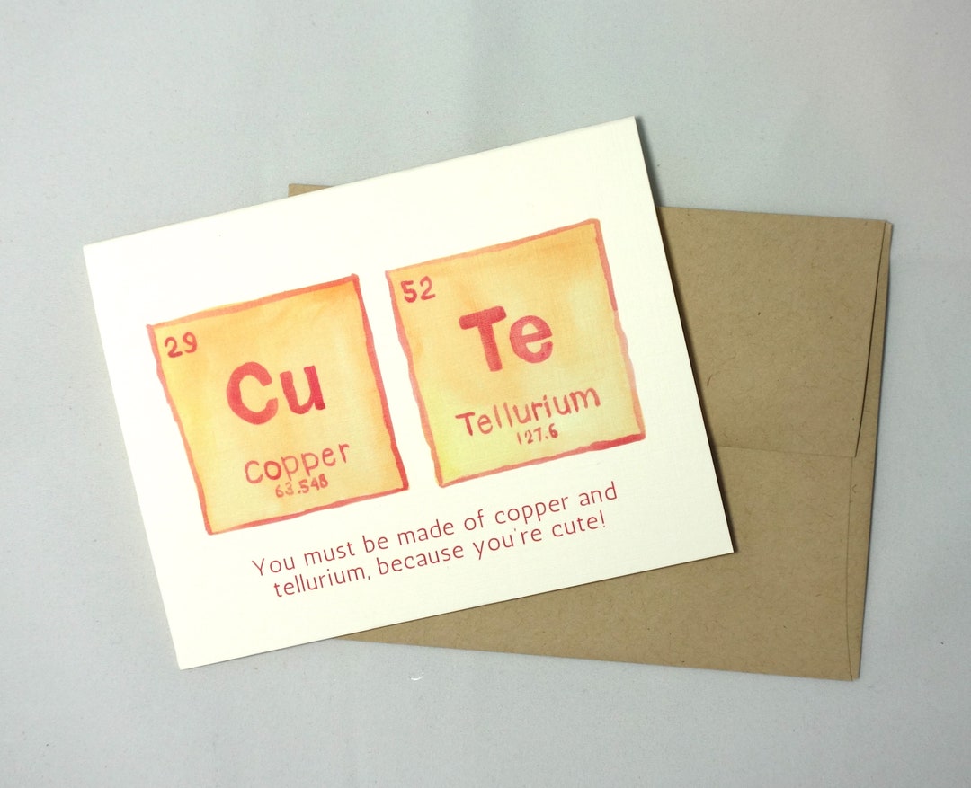 Science Humor Valentine's Day Card - Nerdy Valentine Chemistry Joke ...