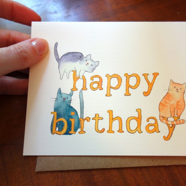 Cute Cat Card - Etsy