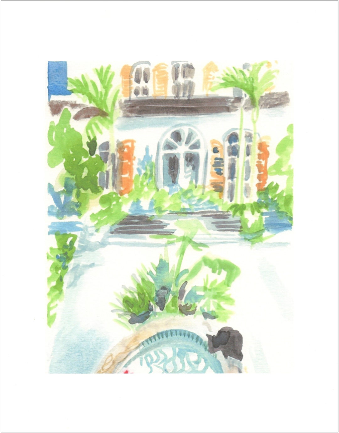 Key West House Courtyard Print - Etsy