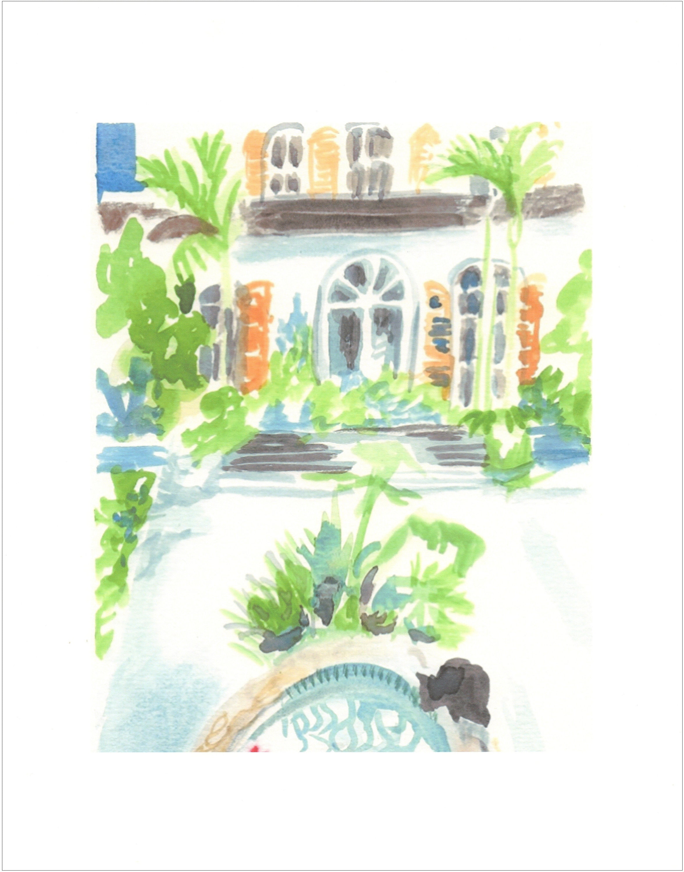Key West House Courtyard Print - Etsy
