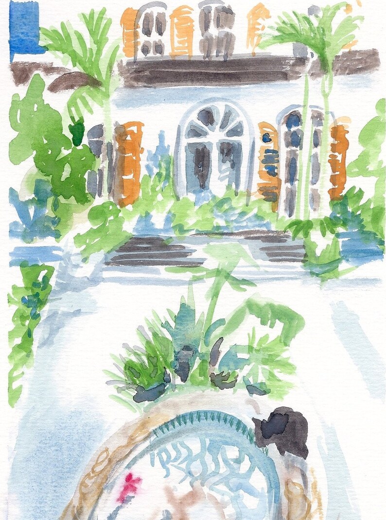 Key West House Courtyard Print - Etsy