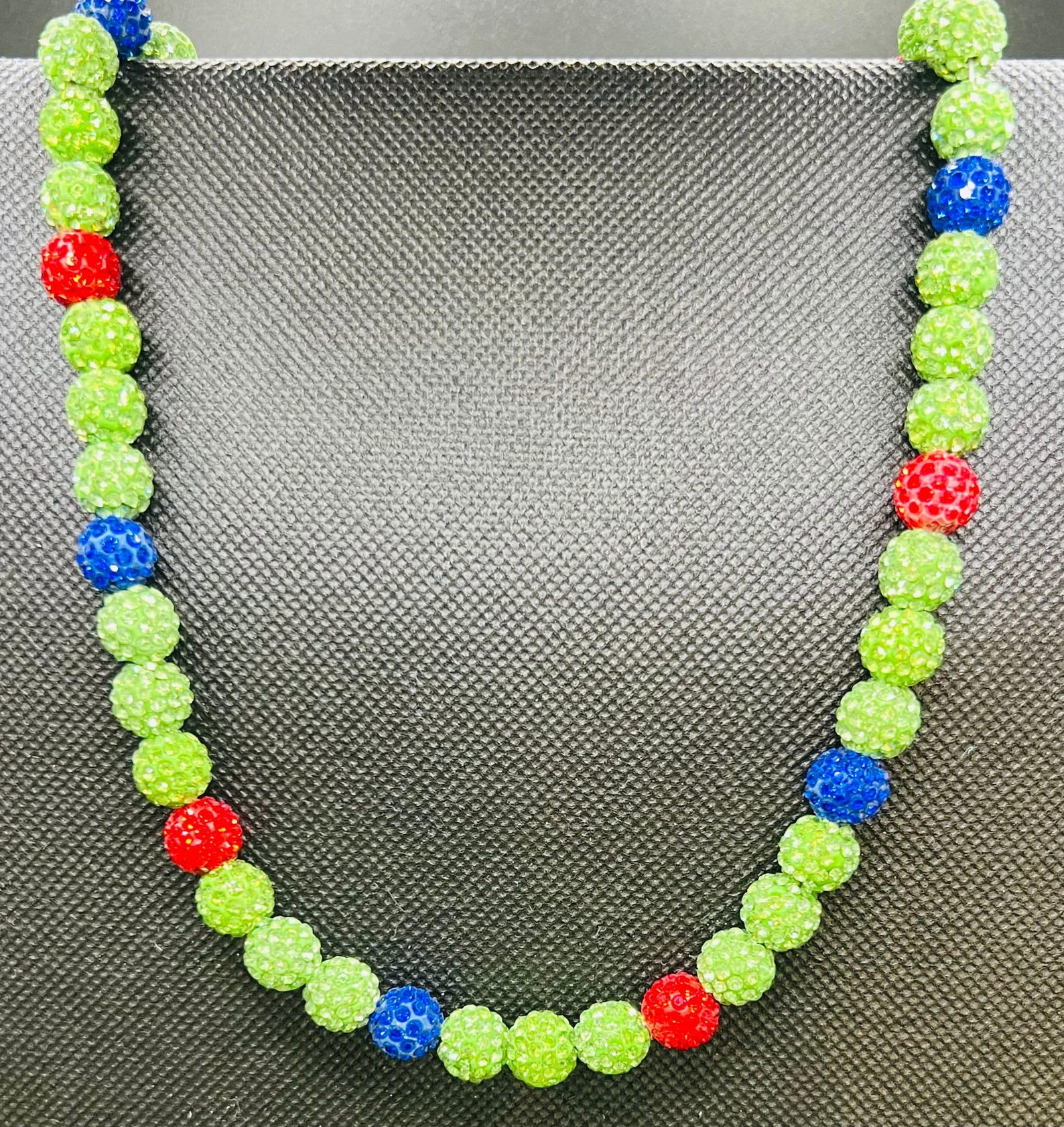 Baseball Rhinestone Necklace: Red, White & Blue Bling - Etsy