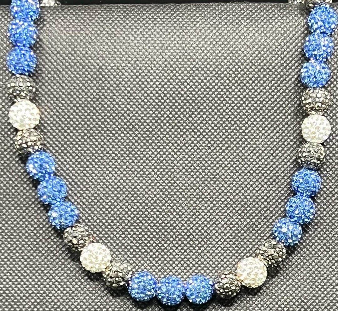 Detroit Lions Necklace - Blue, Grey and White. Detroit Lions - Lions ...