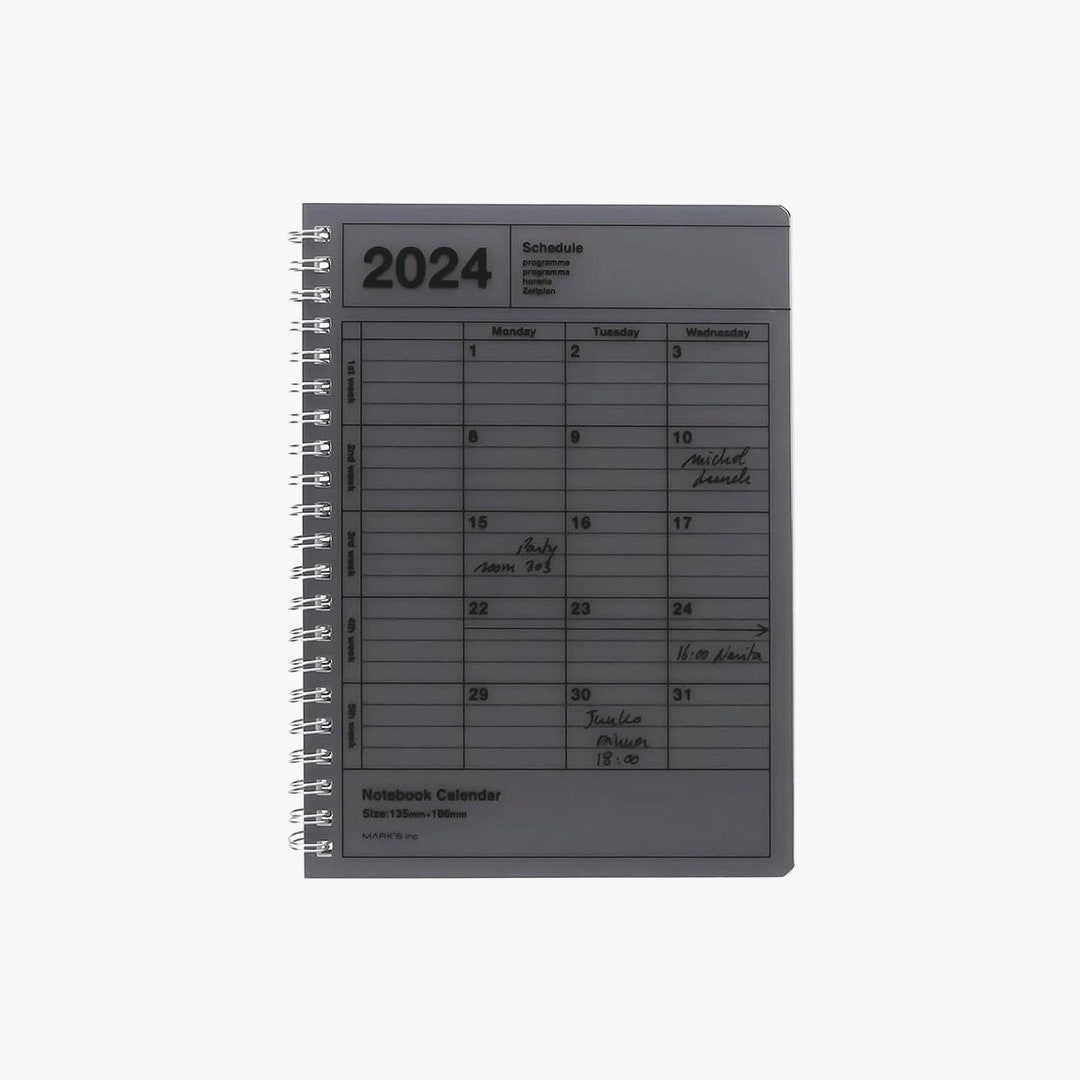 Mark's Notebook Calendar 2024 January Start Monthly Block - Etsy