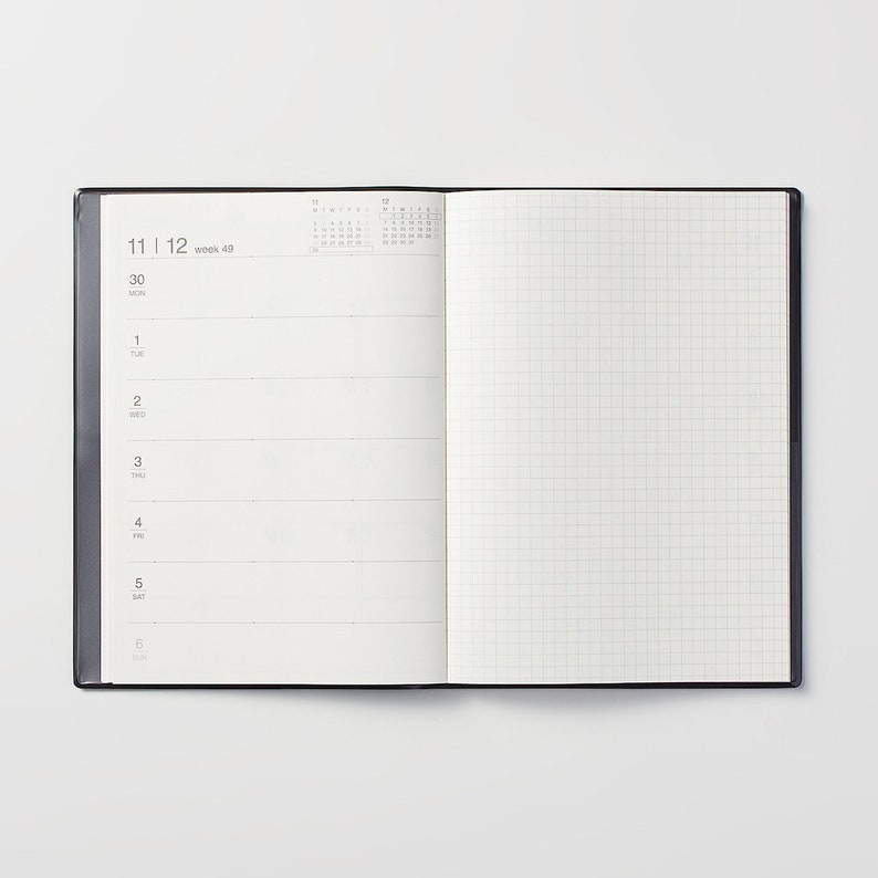 Muji Notebook Diary 2021 Monthly Weekly Start From Monday 2020 | Etsy