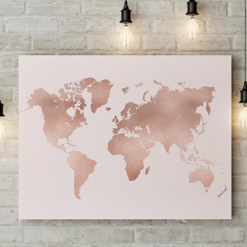 Gold World Map - Etsy