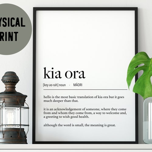 New Zealand Maori Kia Ora hello Definition Physical Print | Etsy