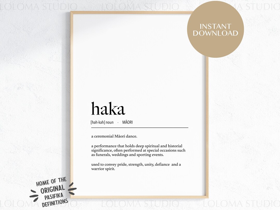 Haka (ceremonial Maori Dance) Definition Digital Print - Te Reo Maori ...