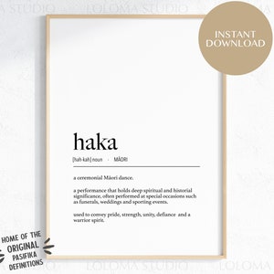 Haka (ceremonial Maori Dance) Definition Digital Print - Te Reo Maori ...