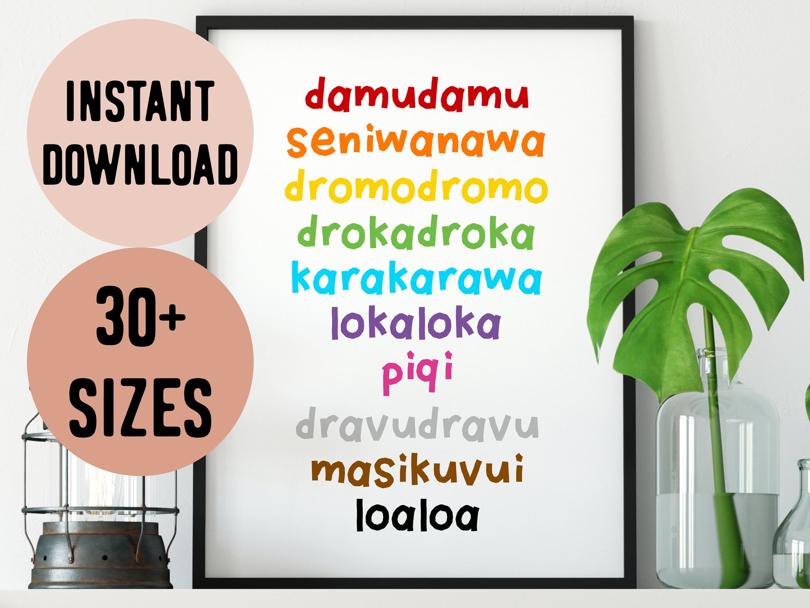 Digital Fiji Language Rainbow Alphabet Numbers and Colours | Etsy