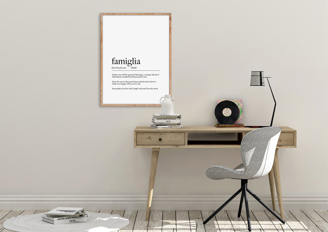 Italian Famiglia (family) Definition Digital Print / Italian Print ...