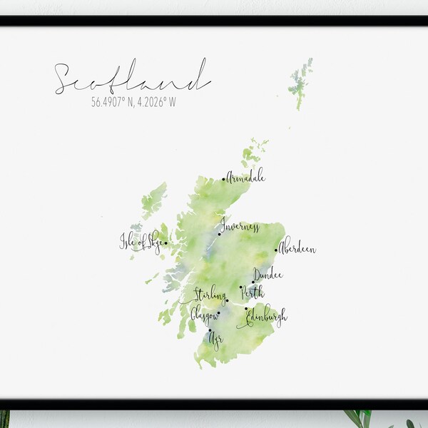Scotland Map - Etsy