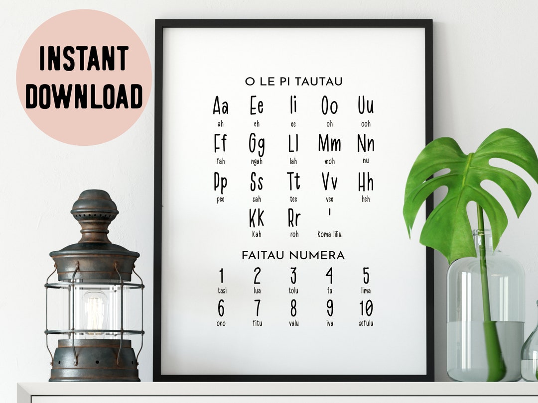 Samoa Alphabet and Numbers - O Le Pi Tautau + Faitau Numera Digital ...