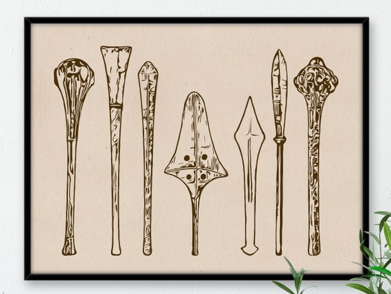 Tongan War Clubs Natural Print Traditional Weapons Tongan - Etsy