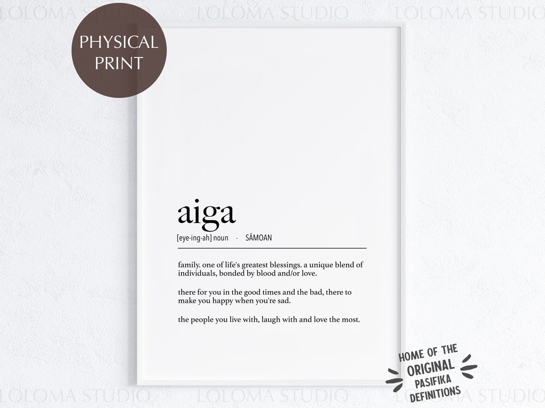 Samoa Aiga (family) Definition Physical Print - Etsy