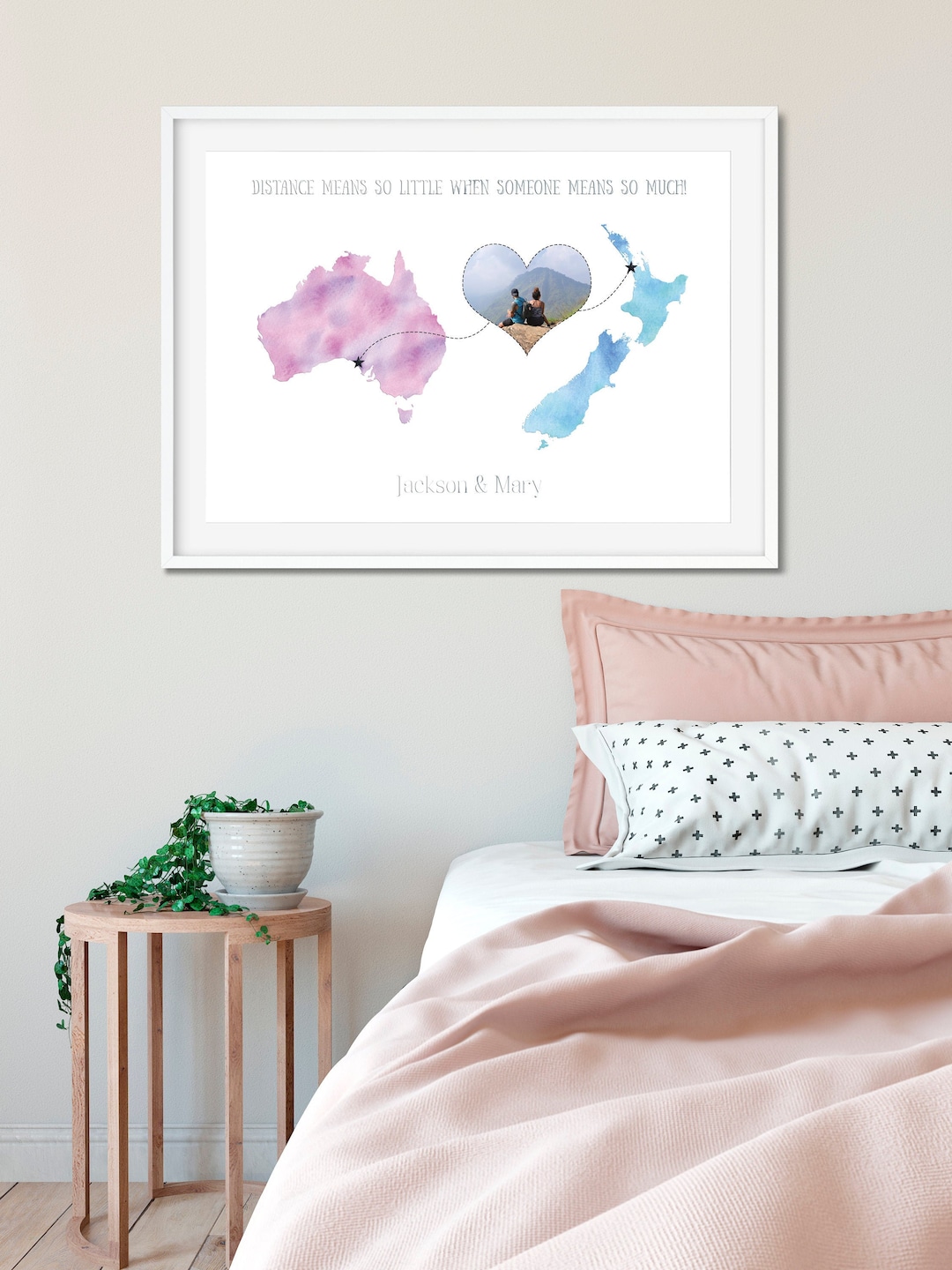 Digital Custom Long Distance Photo Map Print - Etsy UK