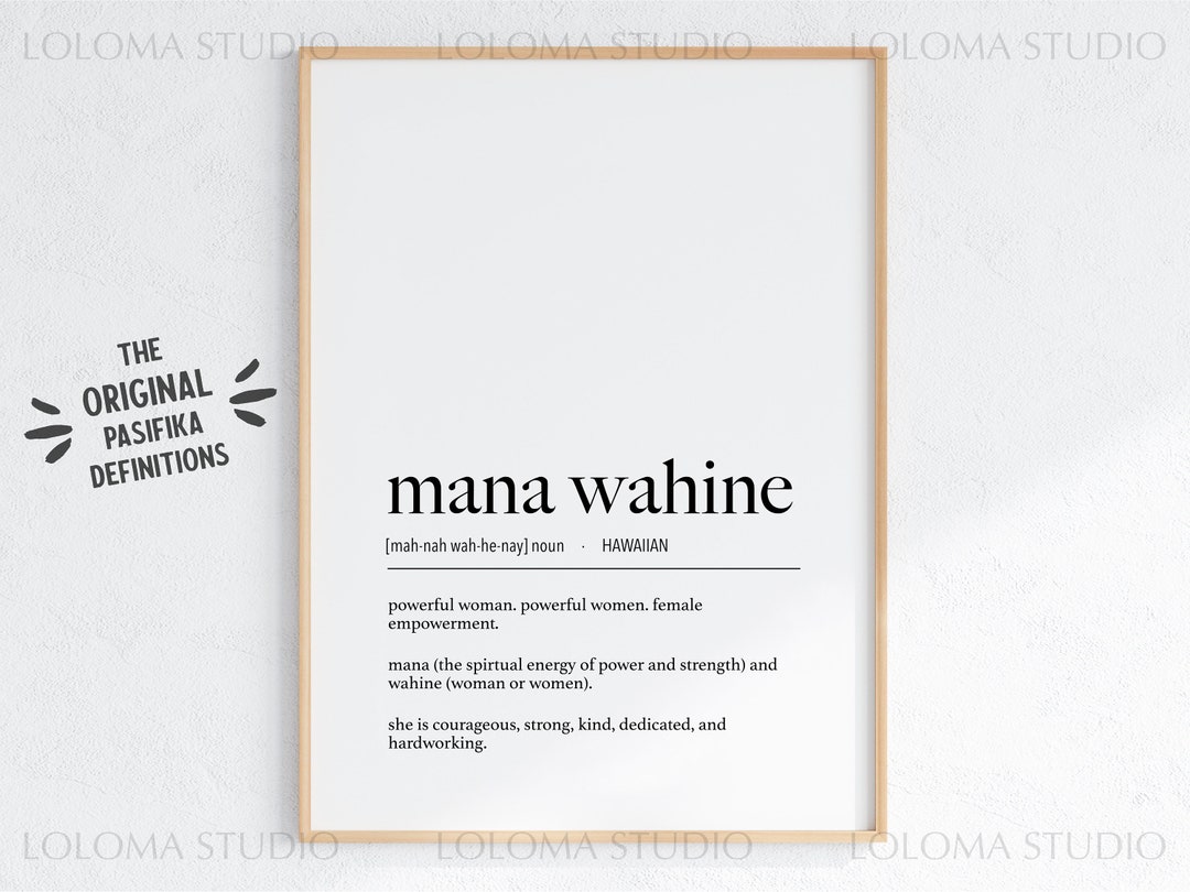 Hawaii Mana Wahine powerful Woman Definition Physical Print - Etsy