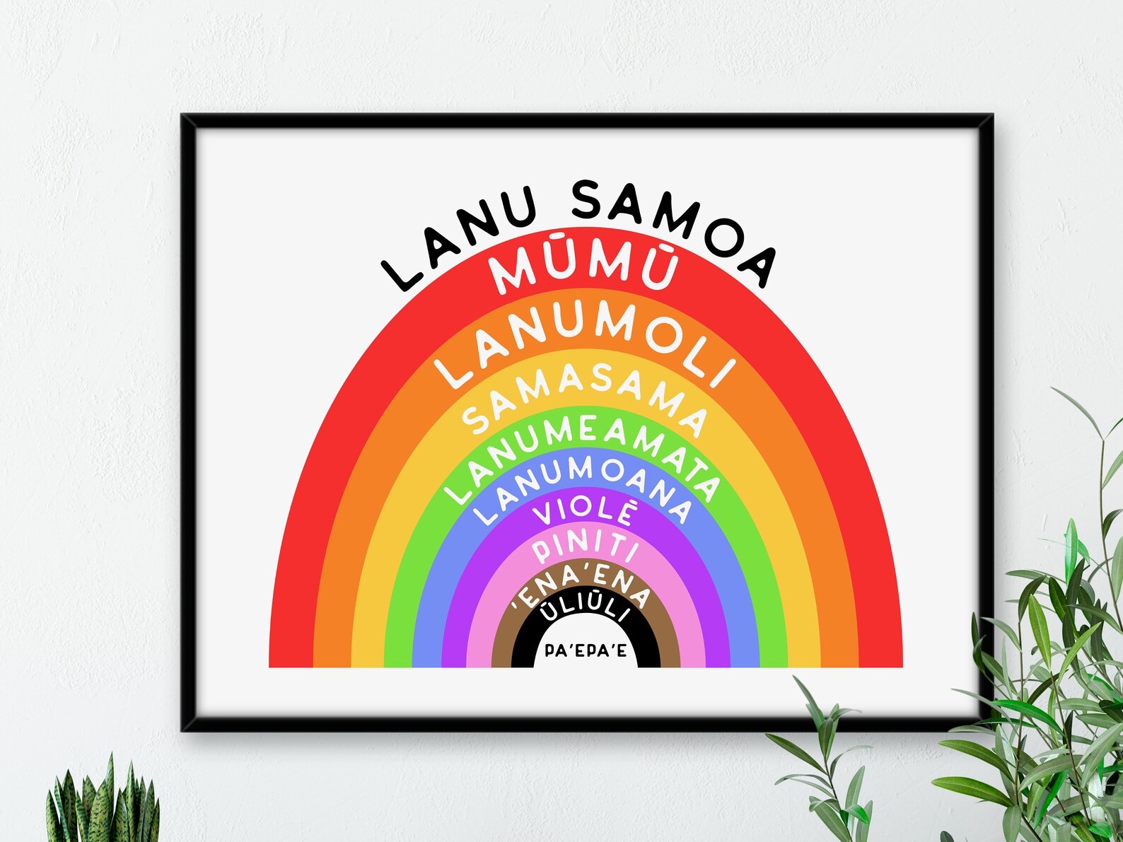 Samoa Language Rainbow Colours Digital Print Lanu Samoa | Etsy